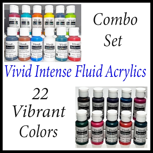 .Vivid Intense 22PC set 1oz bottles | Artist grade Colors w/ Bonus Jar ...